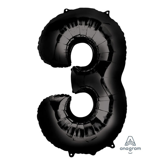 Number 3 - Black – MyBalloonStore