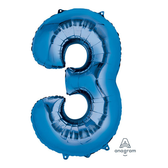 Number 3 - Blue – MyBalloonStore